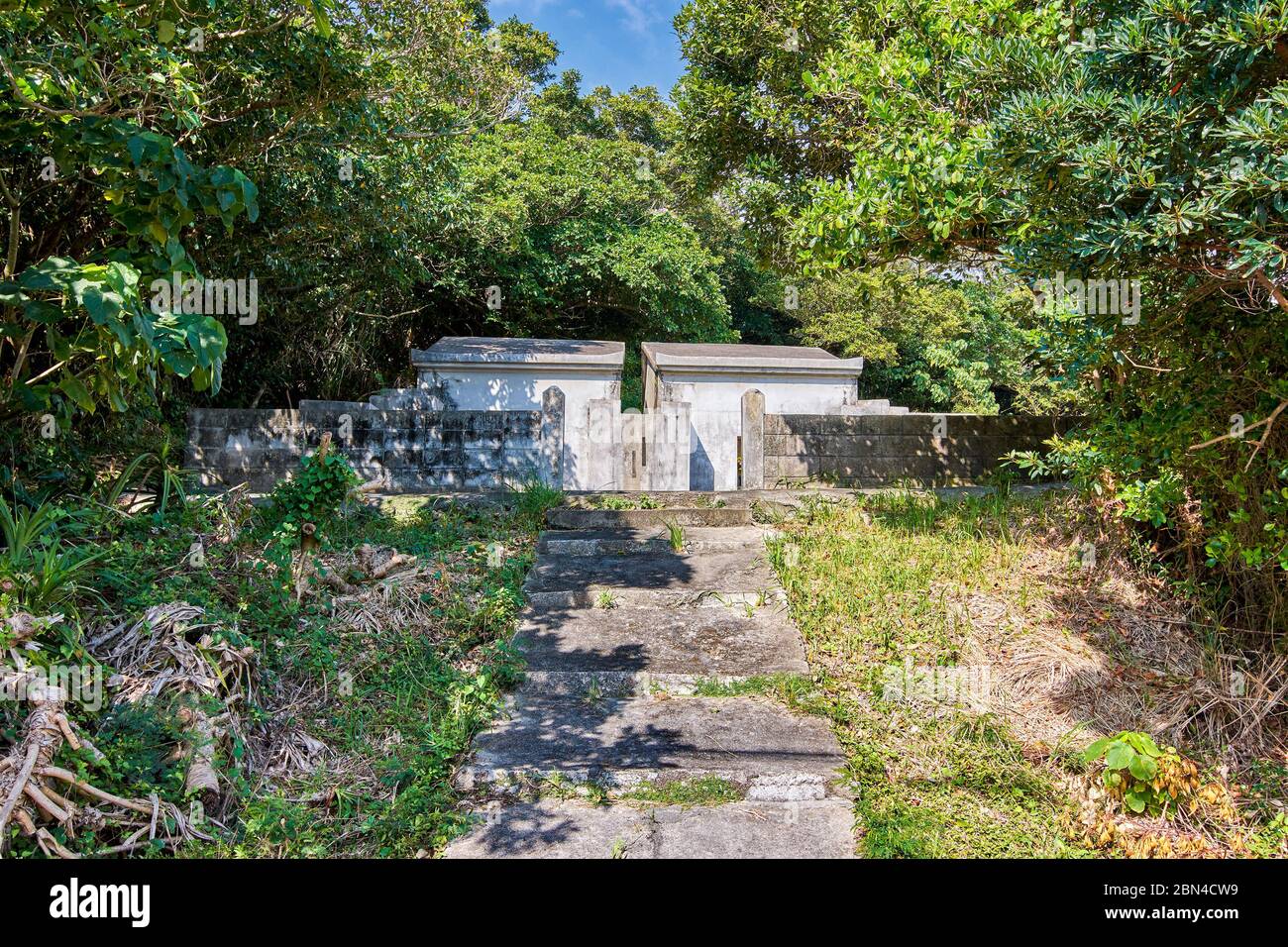 Old traditional Turtle-back tombs commonly found in Okinawa, Ryukyu ...