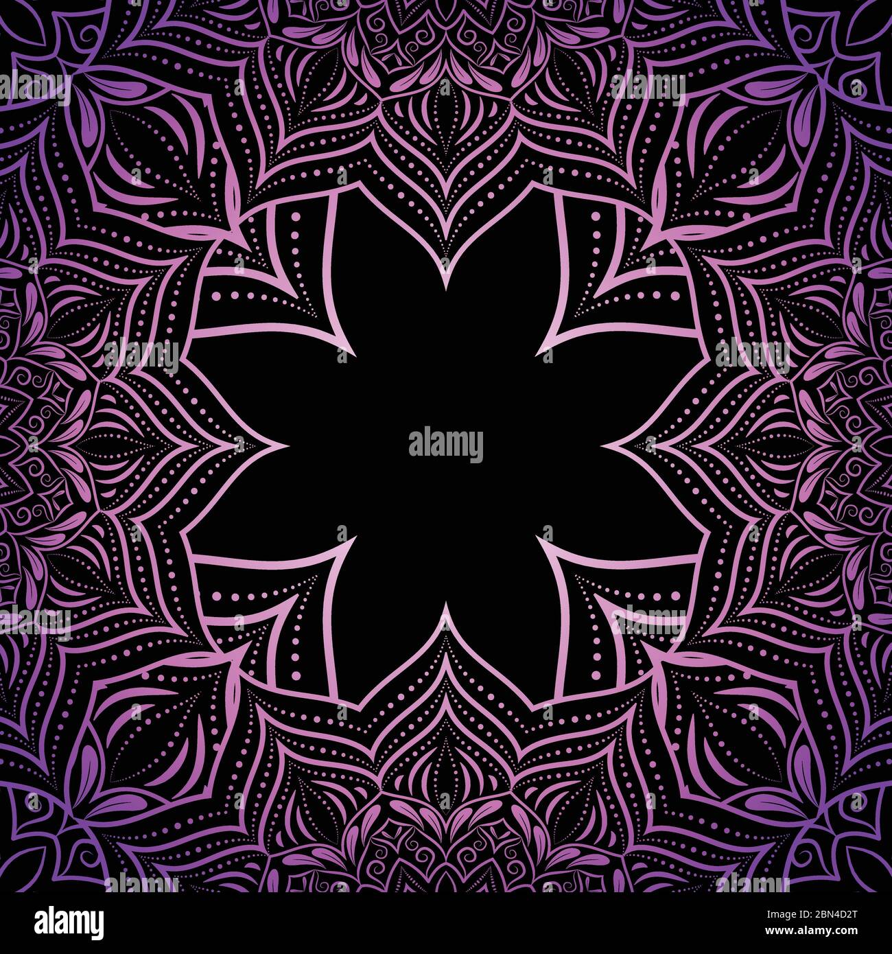 Purple mandala pattern on black background Stock Vector Image & Art - Alamy