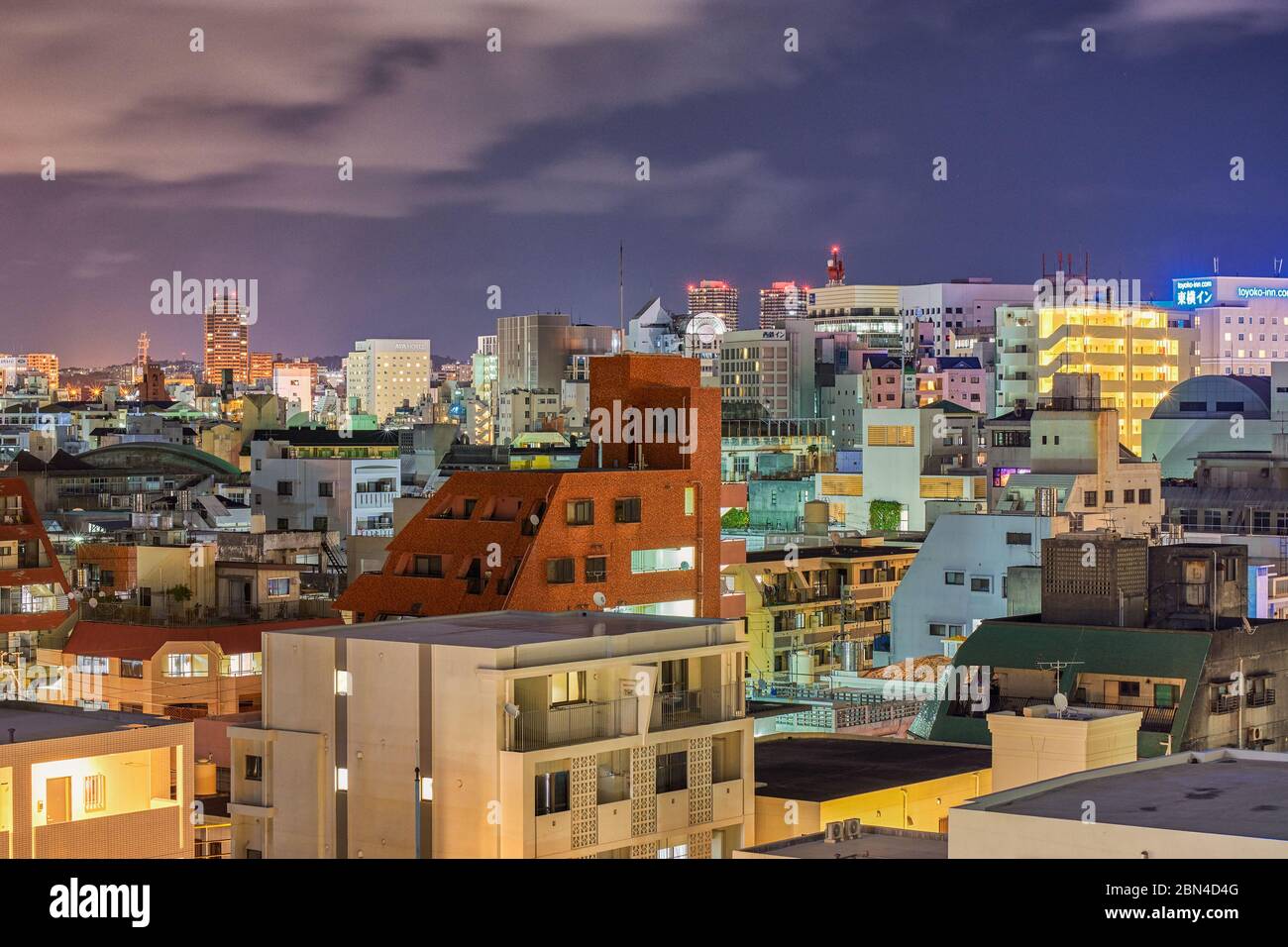 Naha, Okinawa prefecture / Japan - February 28, 2018: Night view of the ...