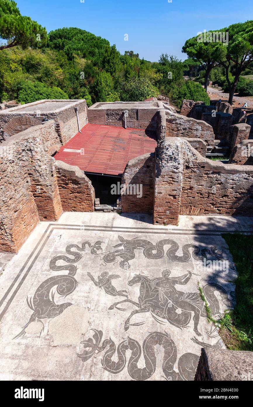 Mosaics inn Terme di Nettuno, Baths of Neptune, Ostia Antica, Ostia ...