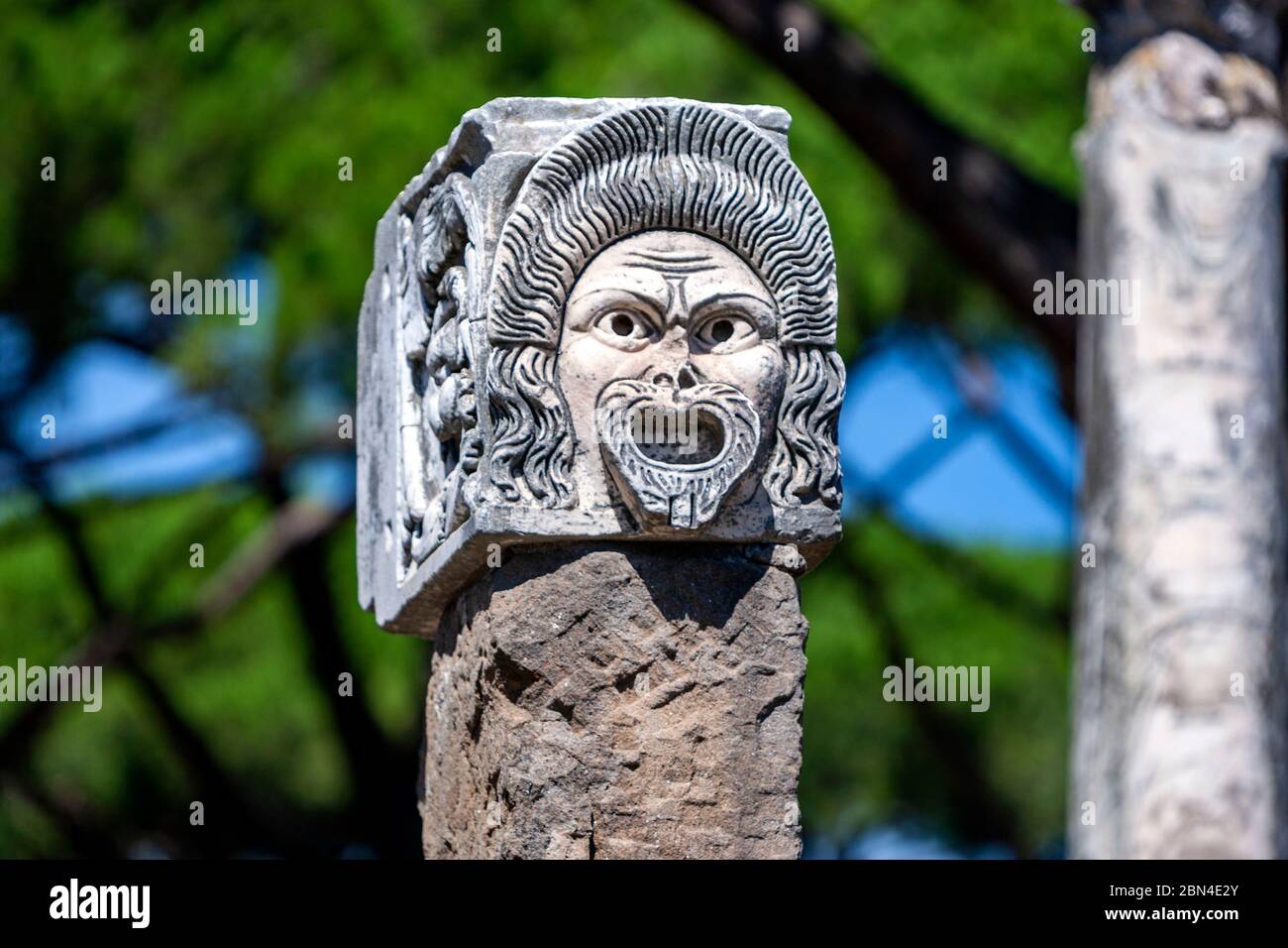 Theatrical mask, part of the architectural decoration of the theatre ...