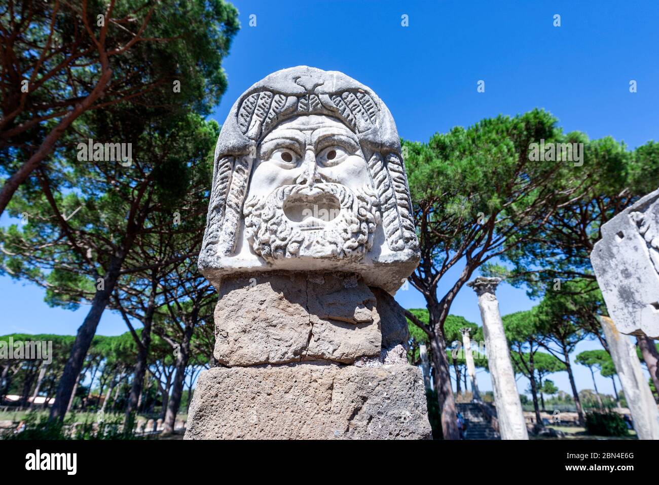 Theatrical mask, part of the architectural decoration of the theatre ...