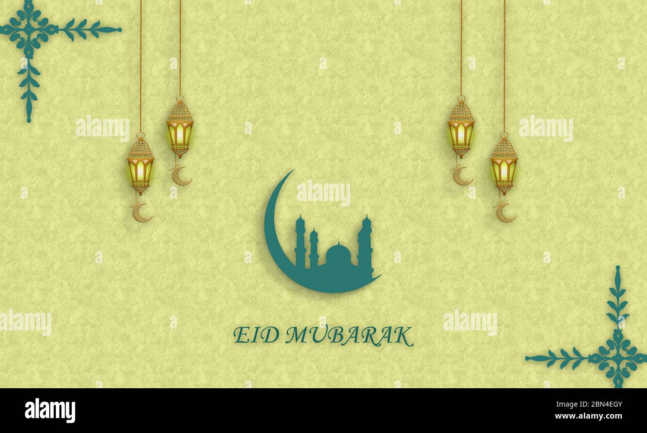 Eid Mubarak Minimal Design.Eid Mubarak islamic design Stock Photo - Alamy