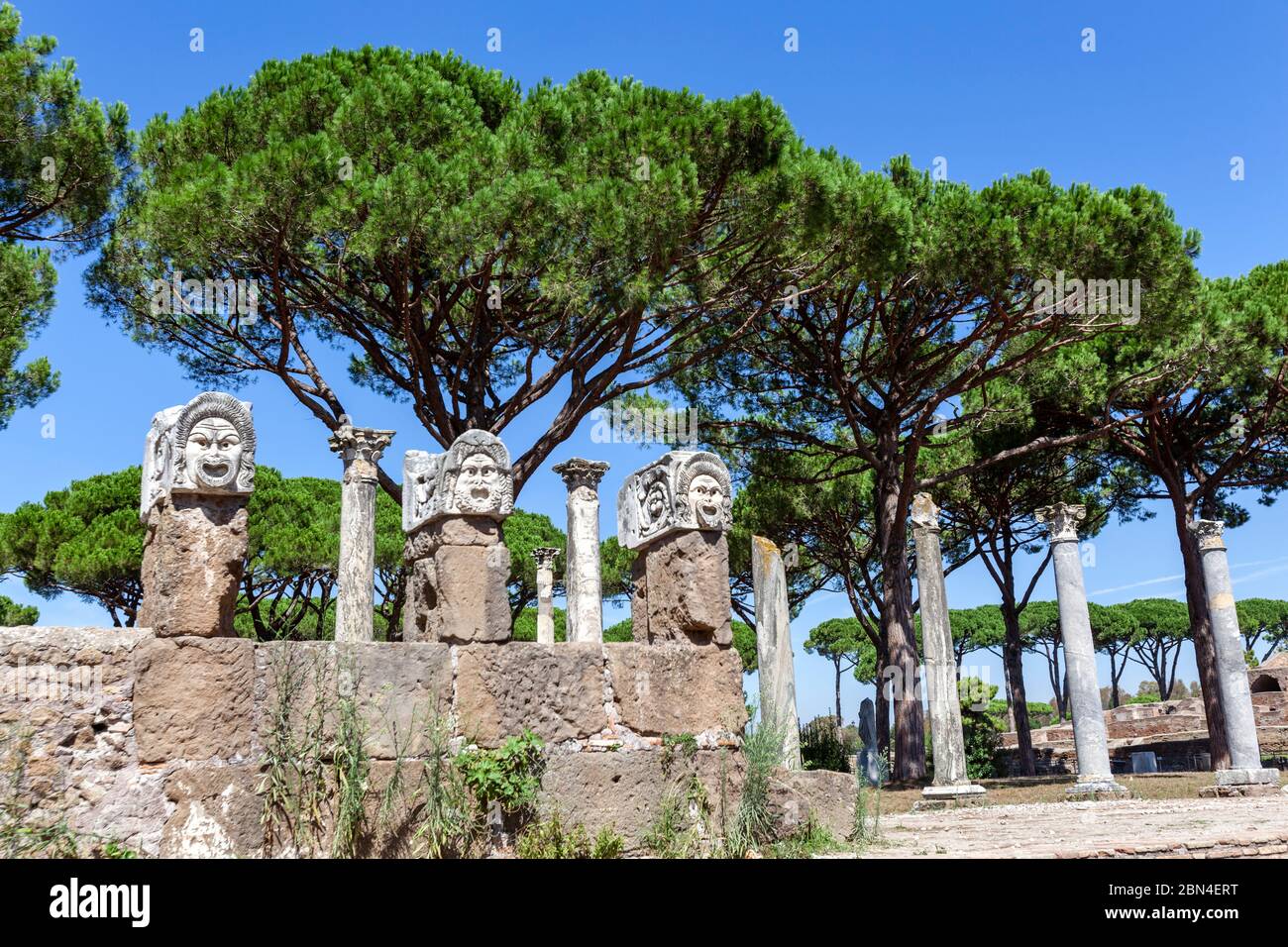 Theatrical mask, part of the architectural decoration of the theatre ...