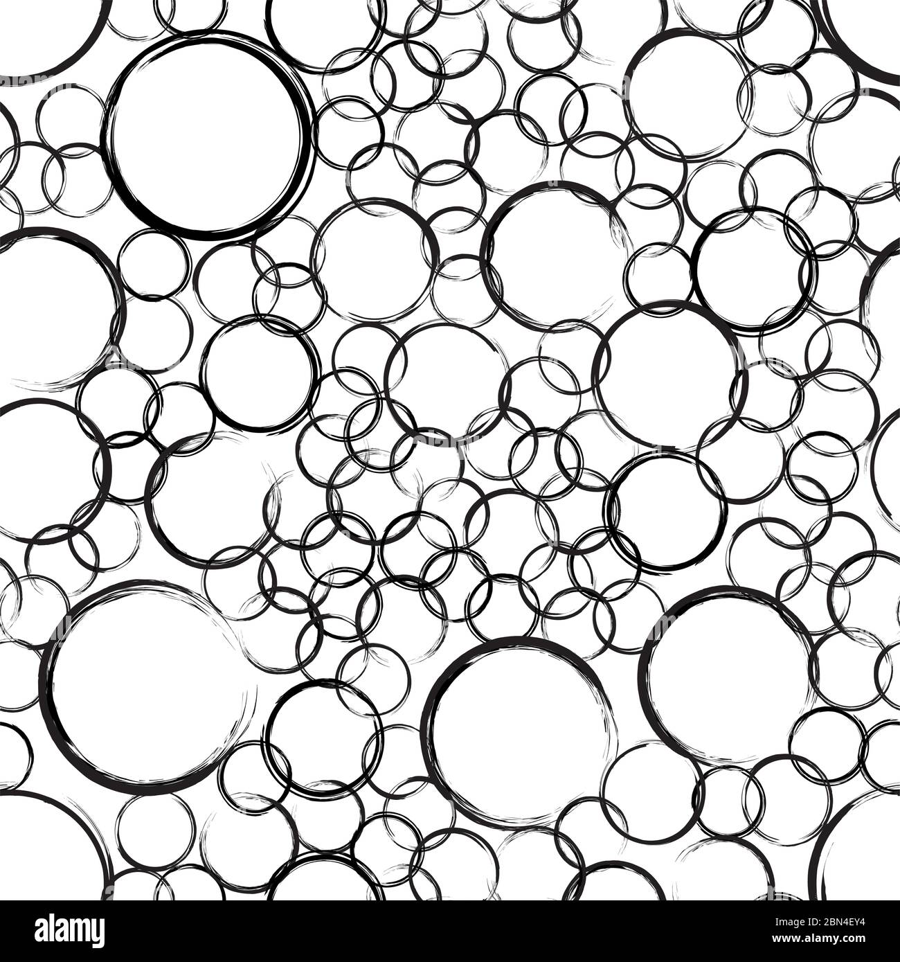 Abstract grunge bubbles seamless pattern. Black circles of different ...