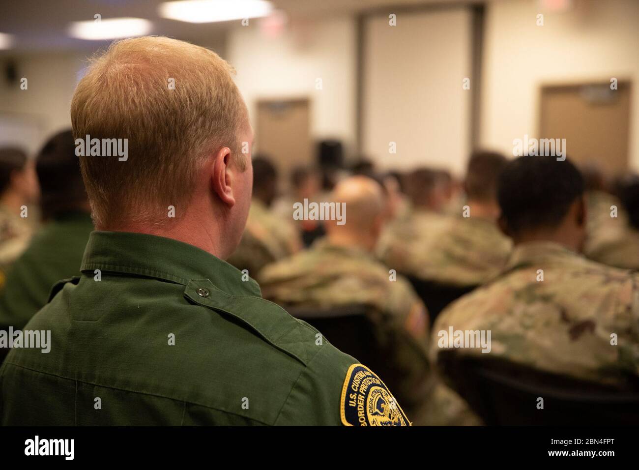 On November 2, 2018, a Border Patrol agent attends a briefing with ...