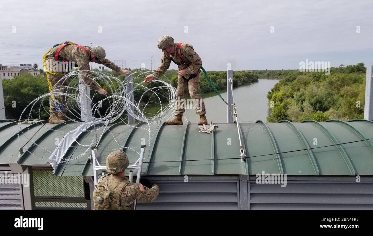 On November 2, 2018, soldiers from U.S. Army North deployed concertina ...