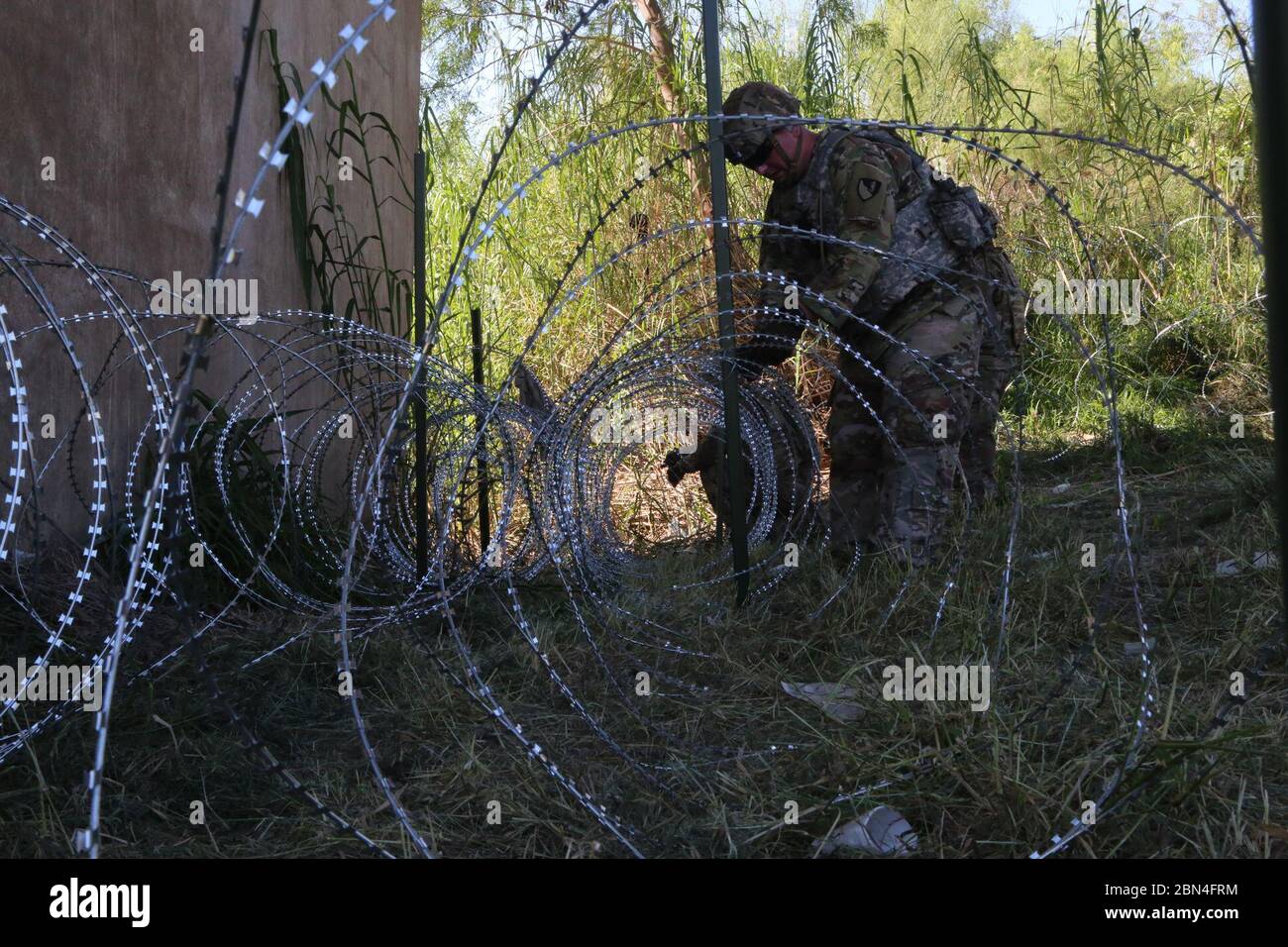 On November 2, 2018, soldiers deployed concertina wire near Hidalgo ...
