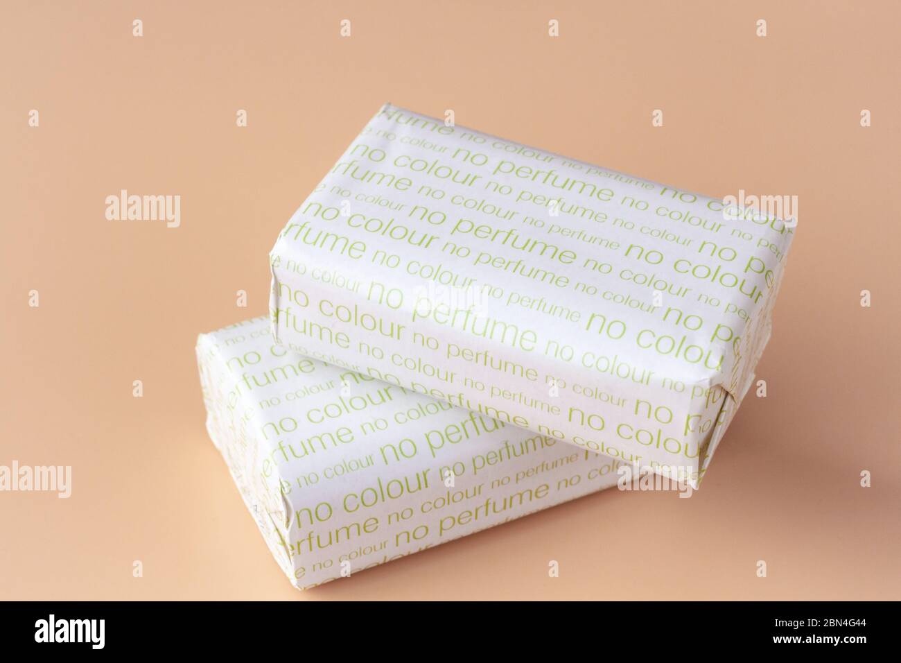 Two bars of Simple wrapped soap, "no perfume no colour Stock Photo - Alamy
