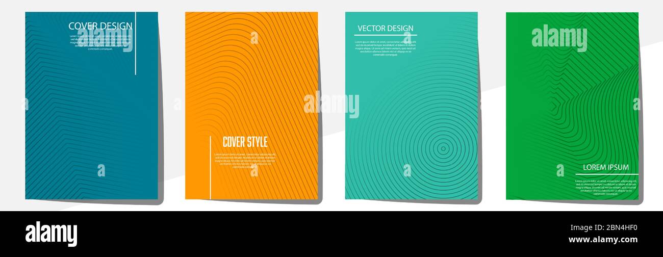 Geometric cover design templates A-4 format. Editable set of layouts ...