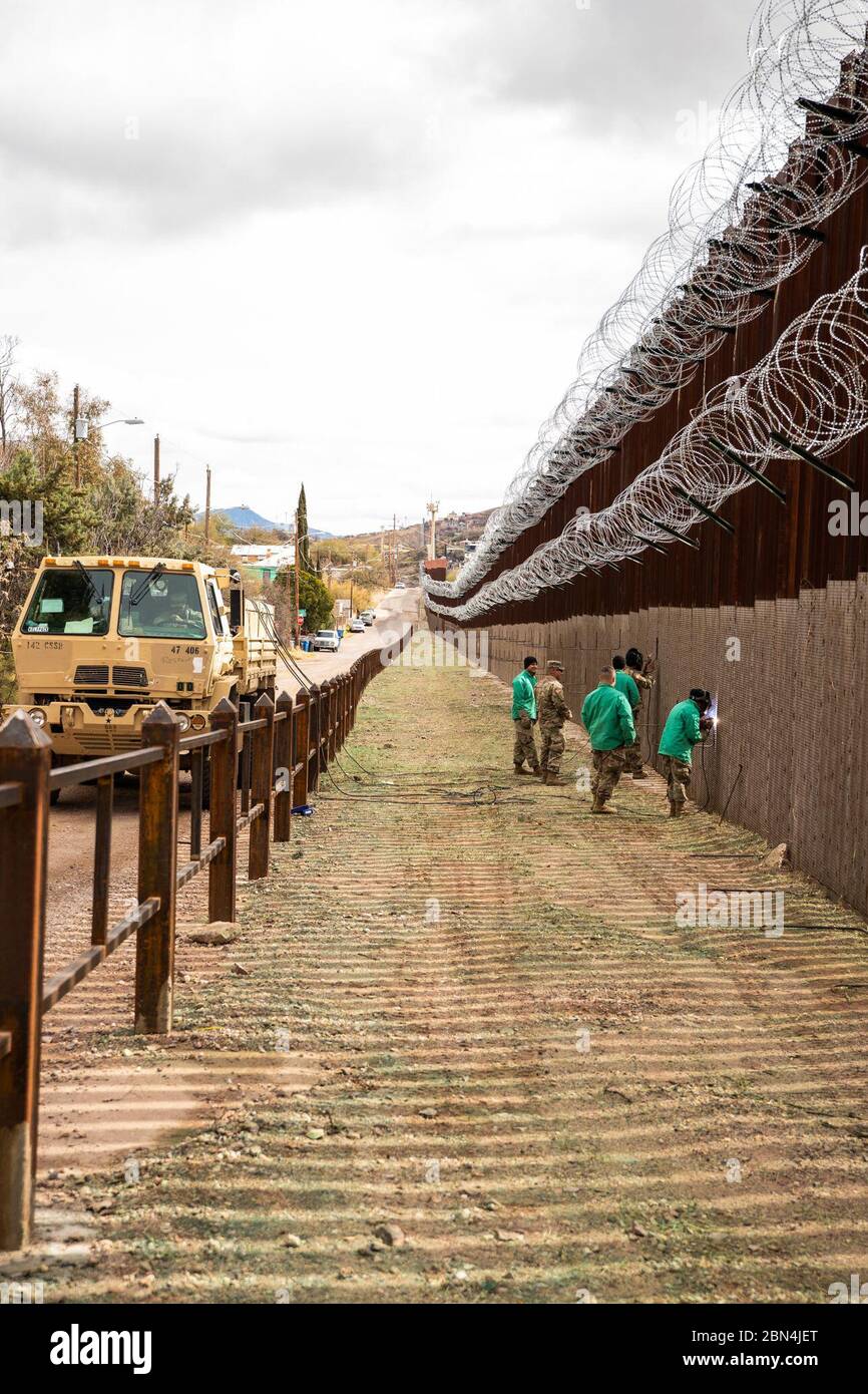 On February 4, 2019, U.S. Border Patrol added concertina wire to ...