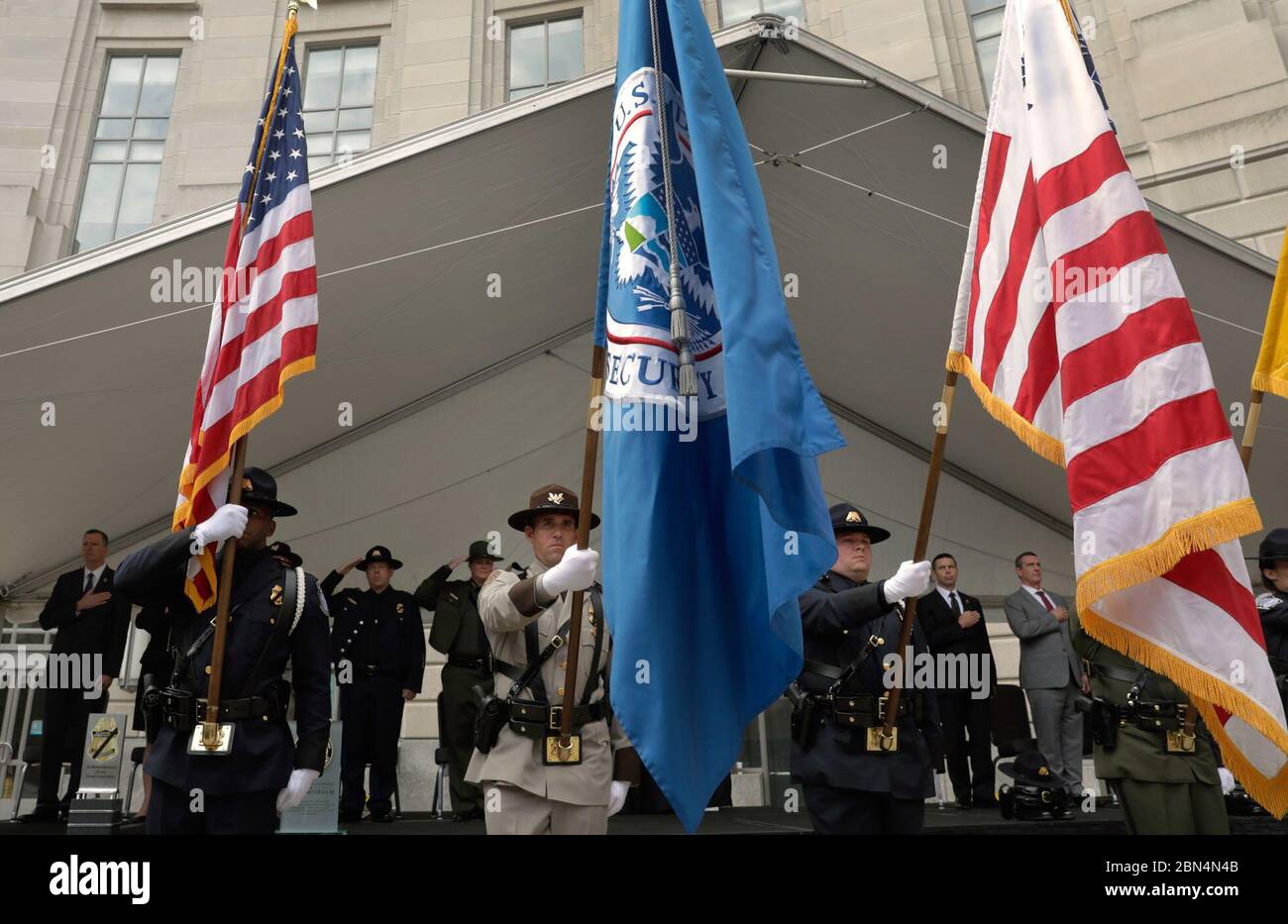 The U.S. Customs and Border Protection Honor Guard present Colors ...