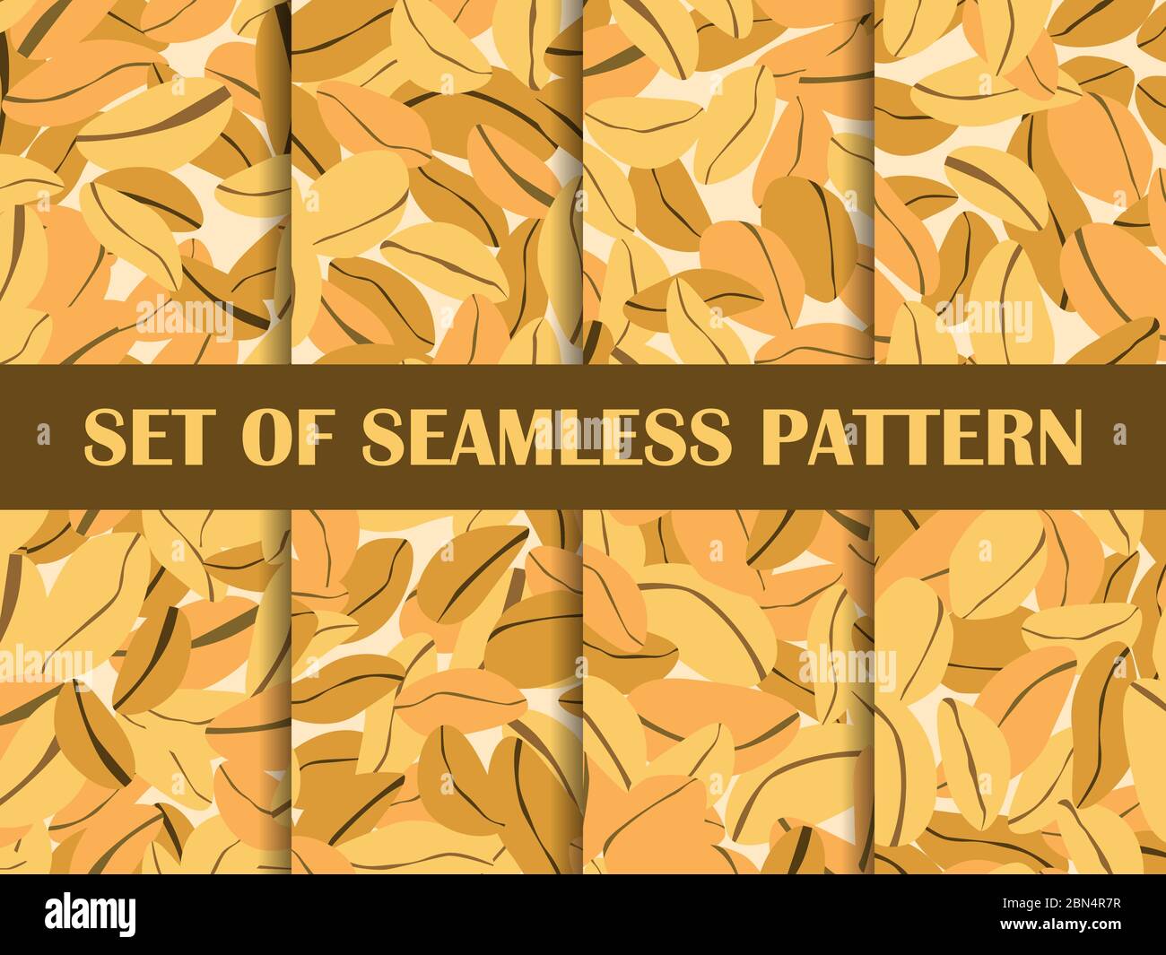 Peanut set of seamless pattern. Roasted peanuts. Background design for printing on wrappers ...