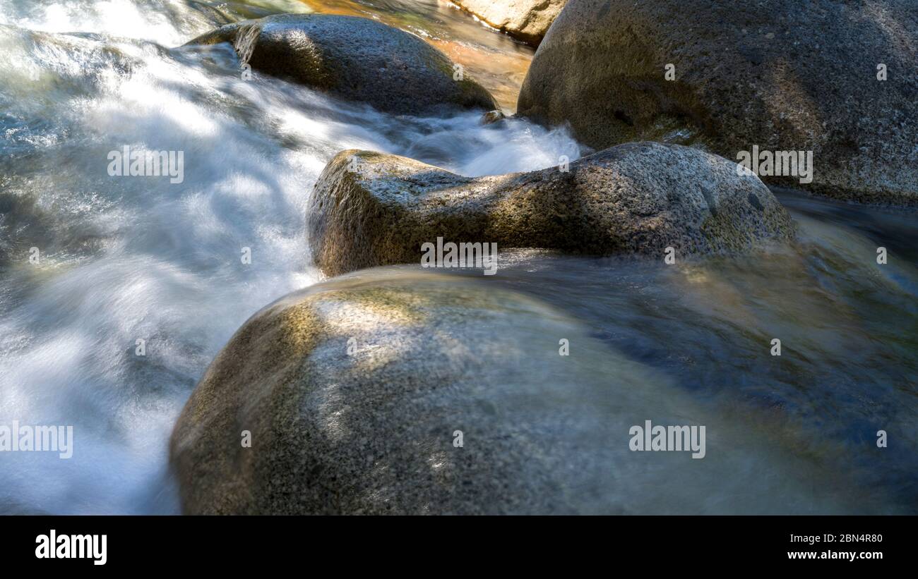 Water flowing through rocks, Lynn Canyon Park, North Vancouver ...