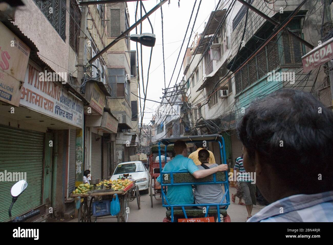 Delhi, India - July 29 2012 - Cycle Rickshaw in Poor Neighborhood of ...