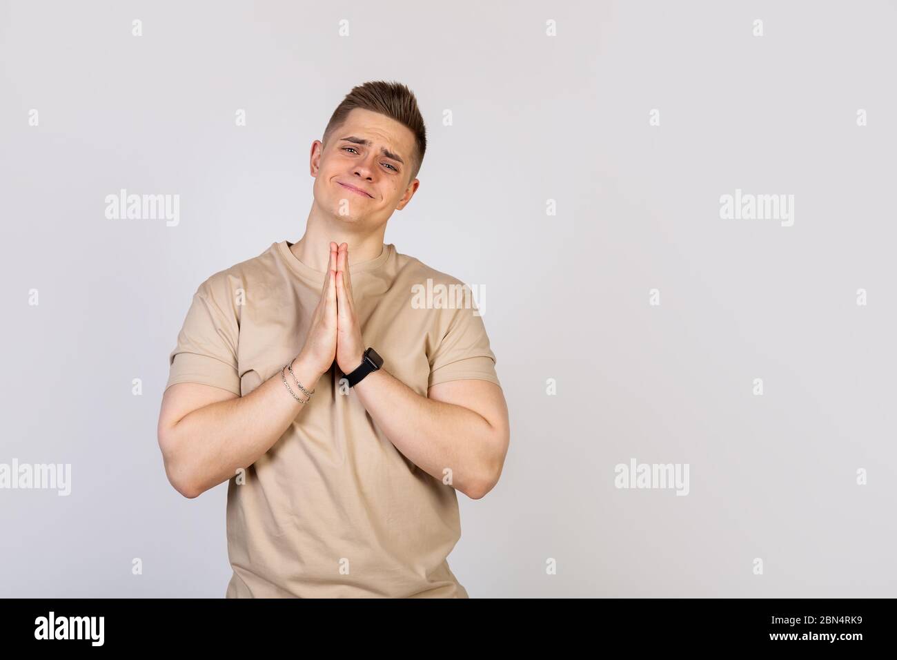 Praying begging hand gesture isolated hi-res stock photography and ...