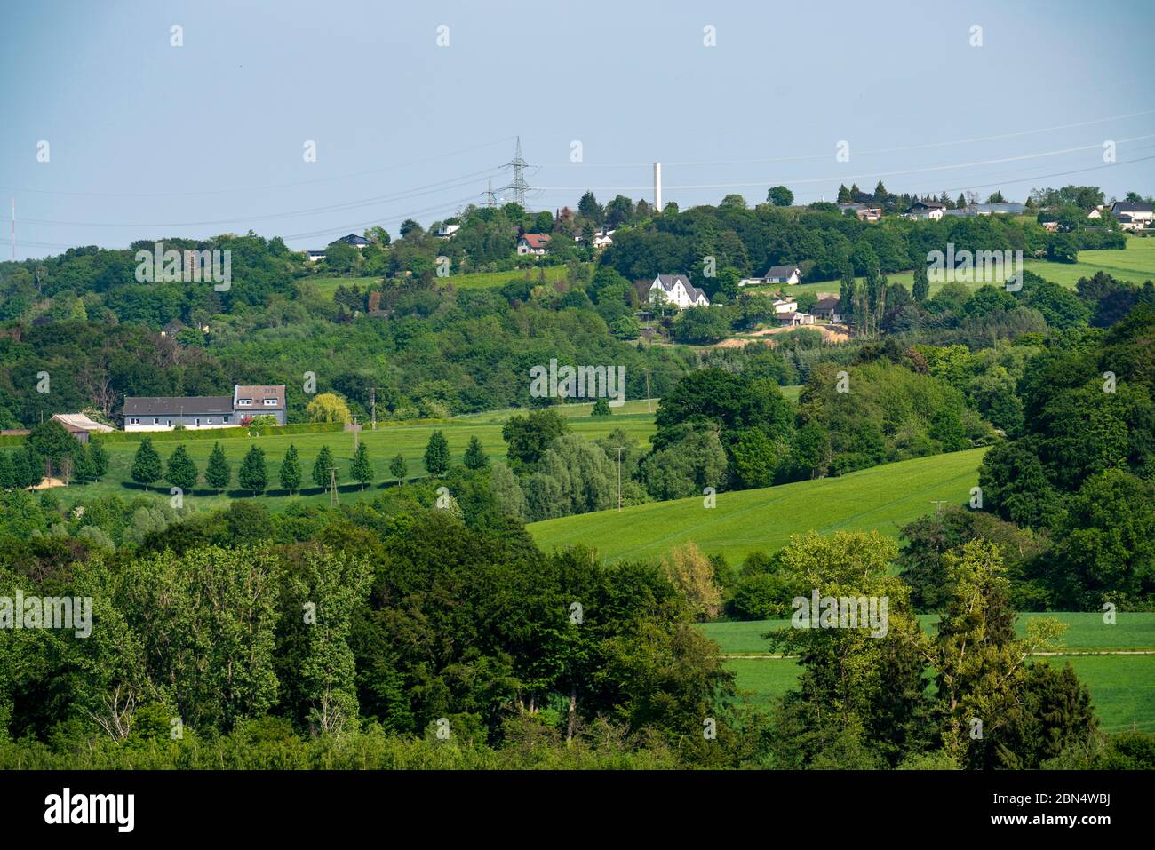 Landscape between Kettwig-Oefte, with view to Velbert, Essen, NRW ...