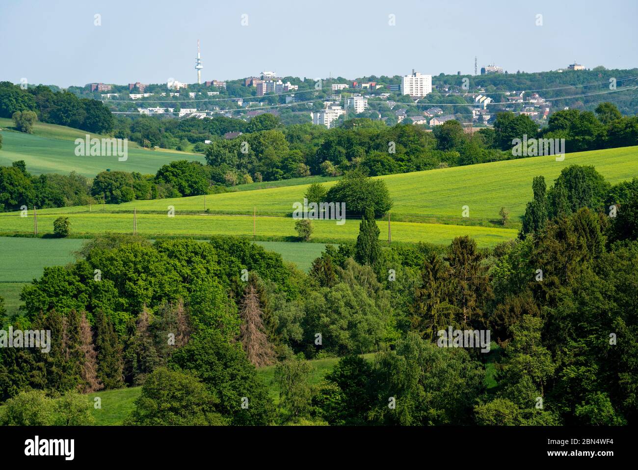 Landscape between Kettwig-Oefte, with view to Velbert, Essen, NRW ...