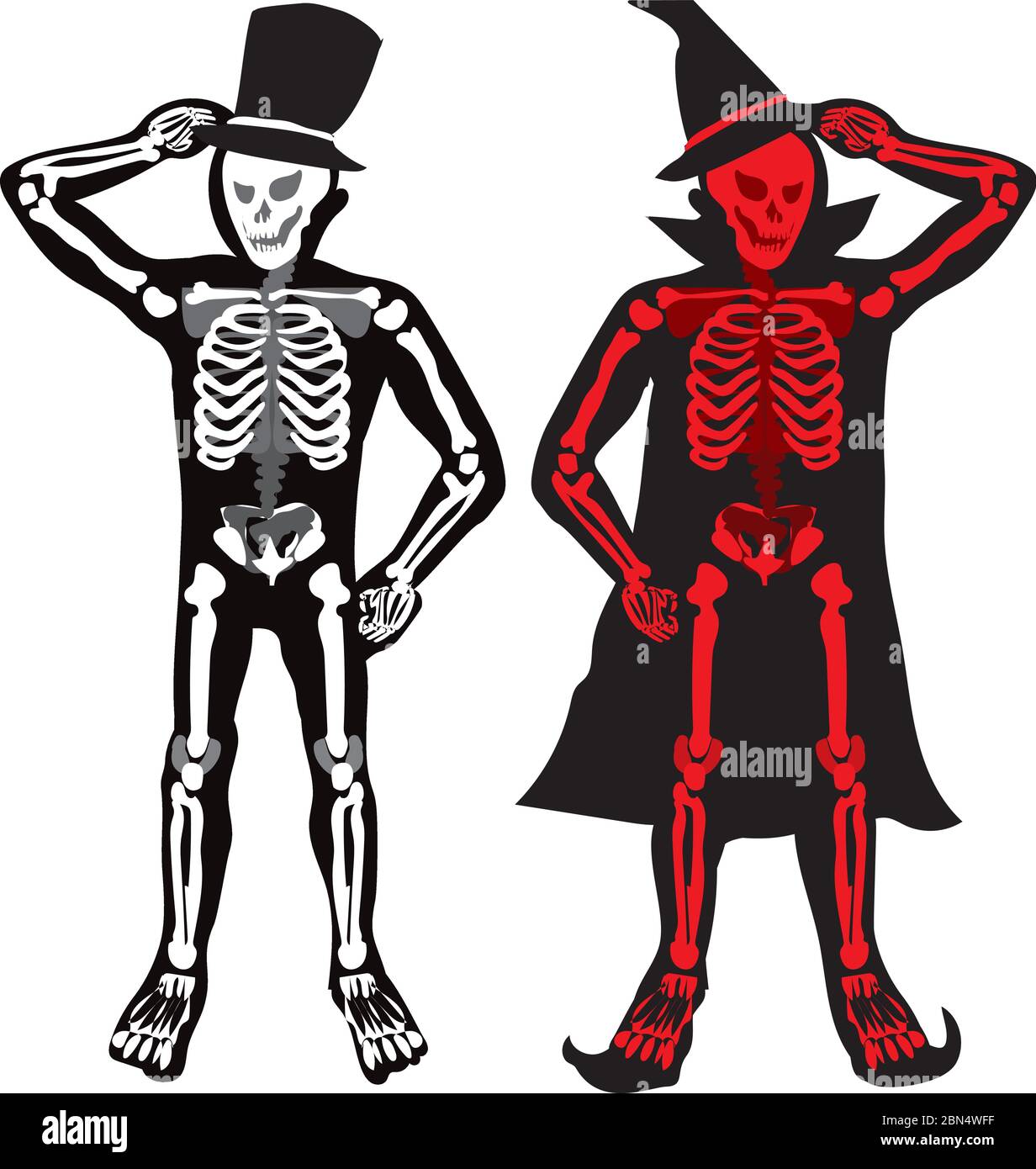 bone man in suit and wizard for decorate in haloween festival Stock ...