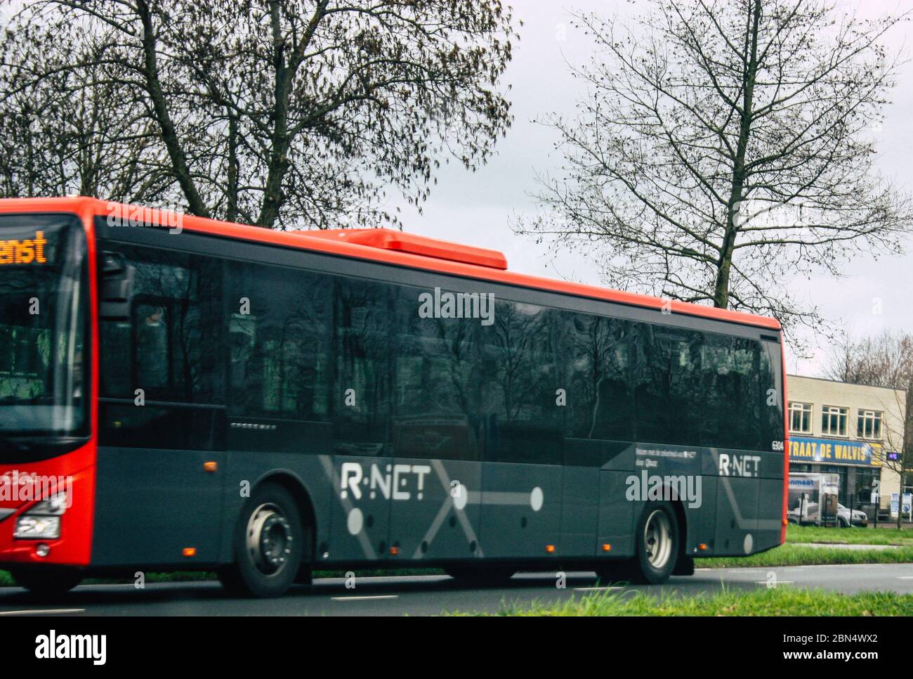 Papendrecht Netherlands March 12, 2019 View of a classic Duch city bus ...