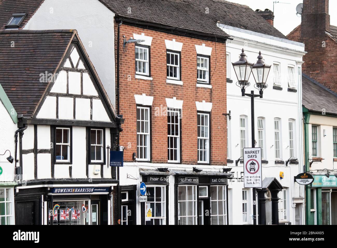 Grade 2 listed.Houses surrounding the market square in Atherstone ...