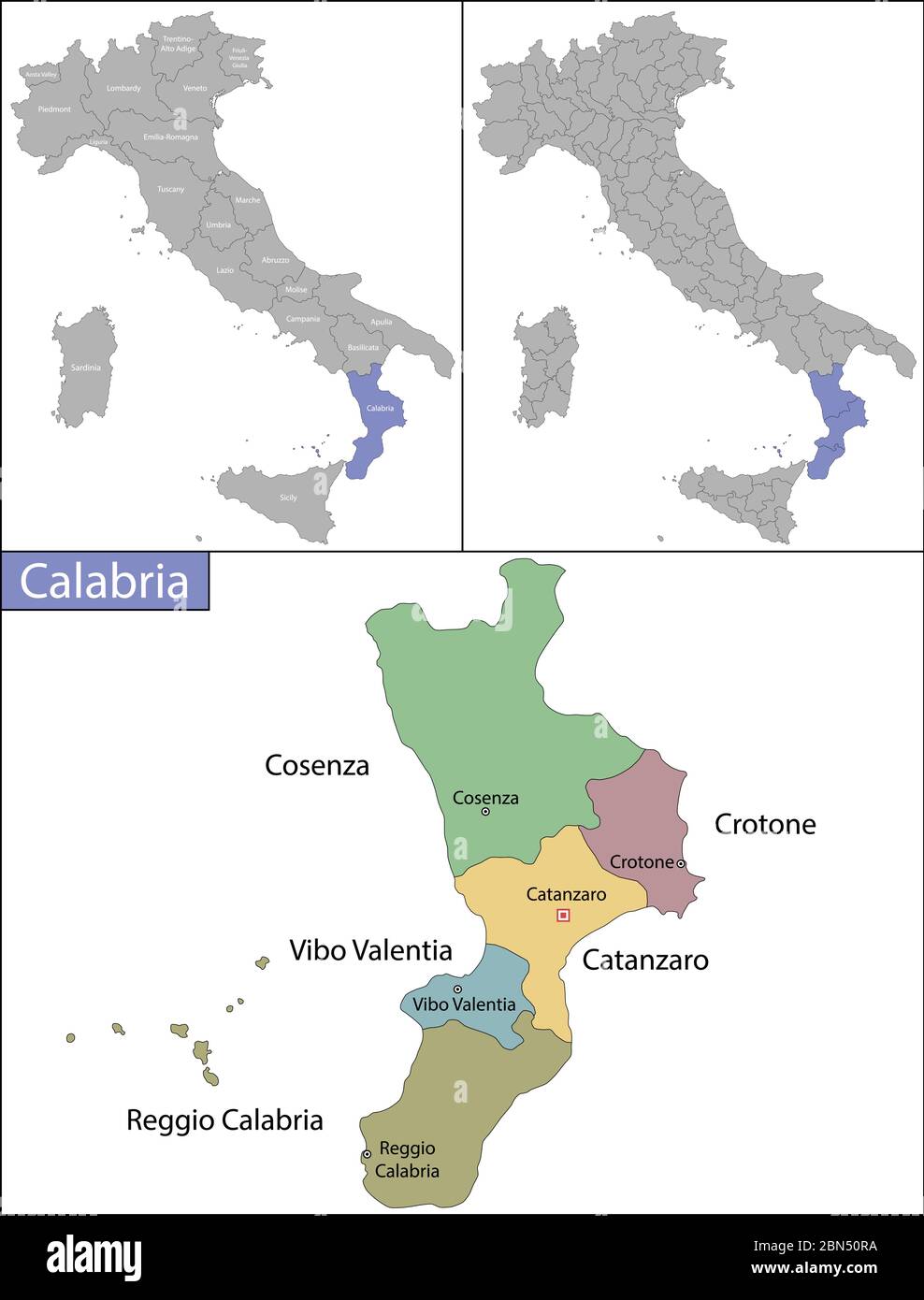 Calabria map Stock Vector Images - Alamy
