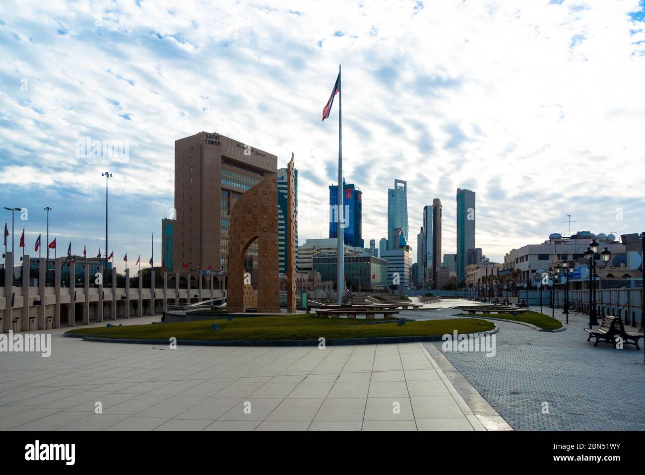 Kuwait city, Kuwait: a square in the city center of Kuwait city Stock ...