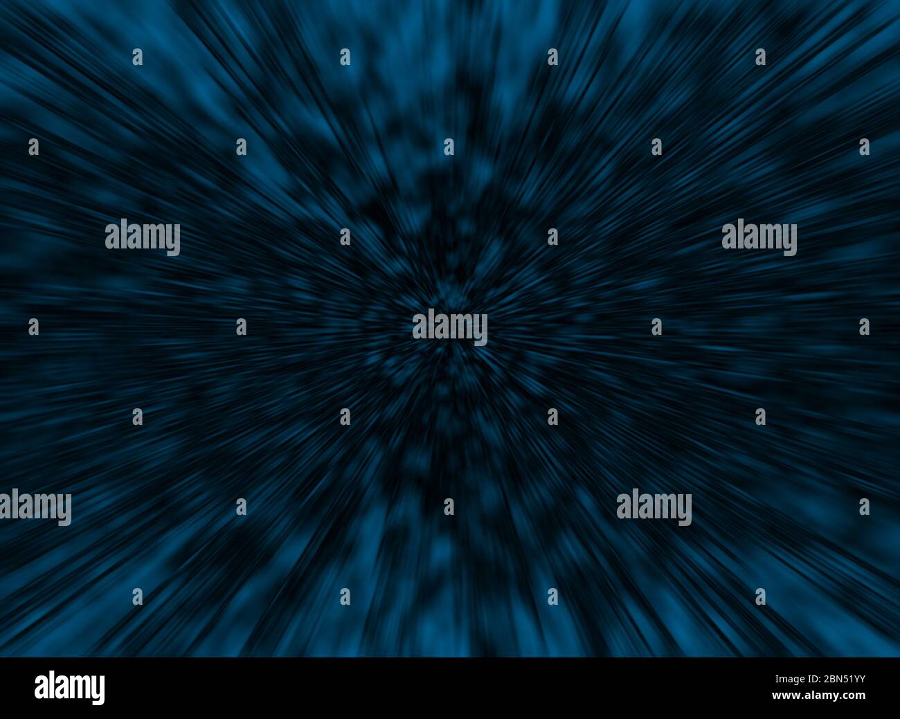 Radial blurred abstract of space, starry night sky, denoting speed and ...
