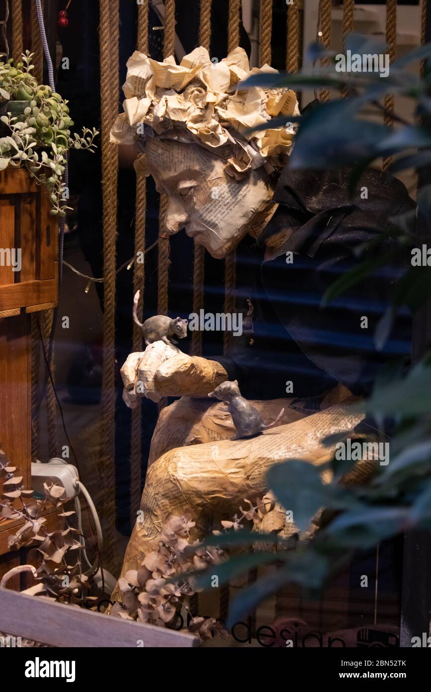 ISTANBUL / TURKEY - OCTOBER, 2018: human figure artwork from newspaper ...