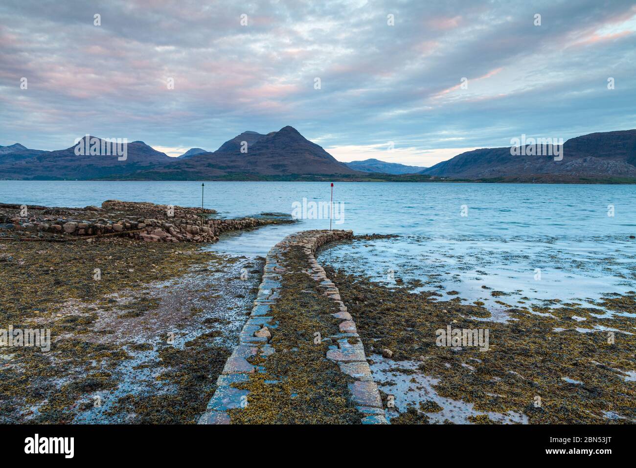 The remote crofting township of Inveralligin on the north shore of Loch ...