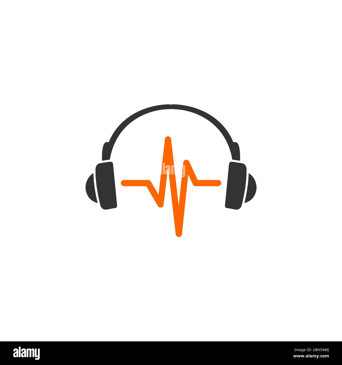 Headphone and Sound Wave icon vector Logo Template Illustration Design ...