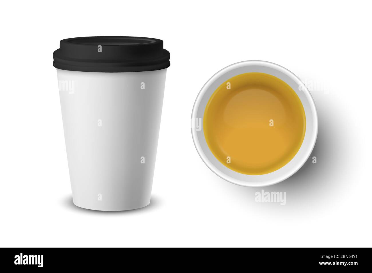 Vector 3d Realistic White Paper or Plastic Disposable Tea Cup with ...