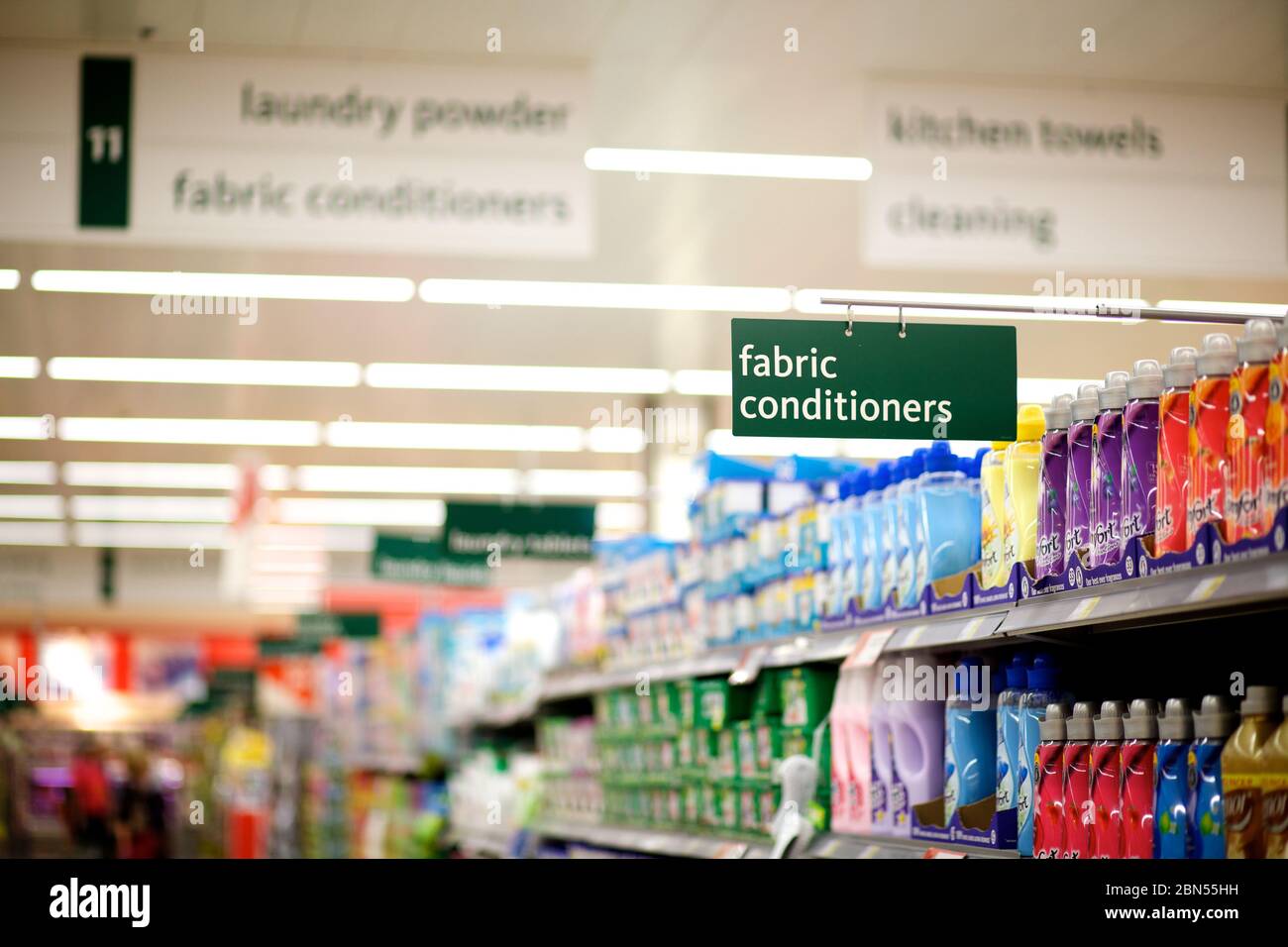 Household section of a supermarket with fabric conditioners Stock Photo ...