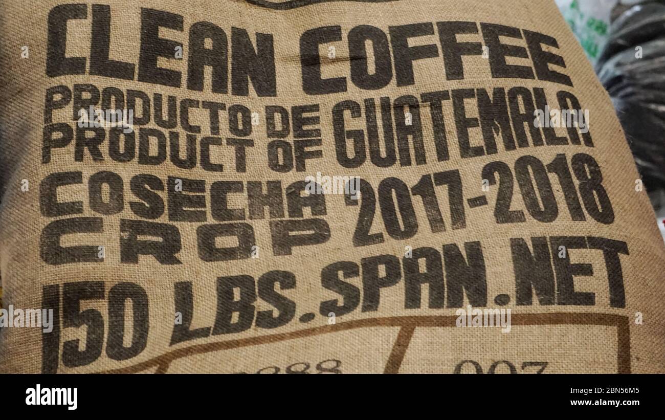 A close up of coffee sack Stock Photo - Alamy