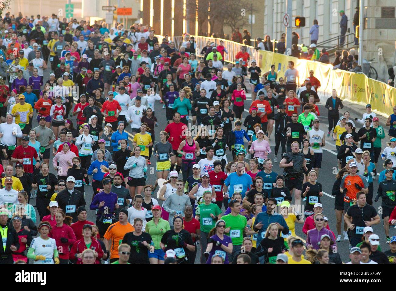 Austin, Texas USA, February 19, 2012: More than 18,000 runners pound ...