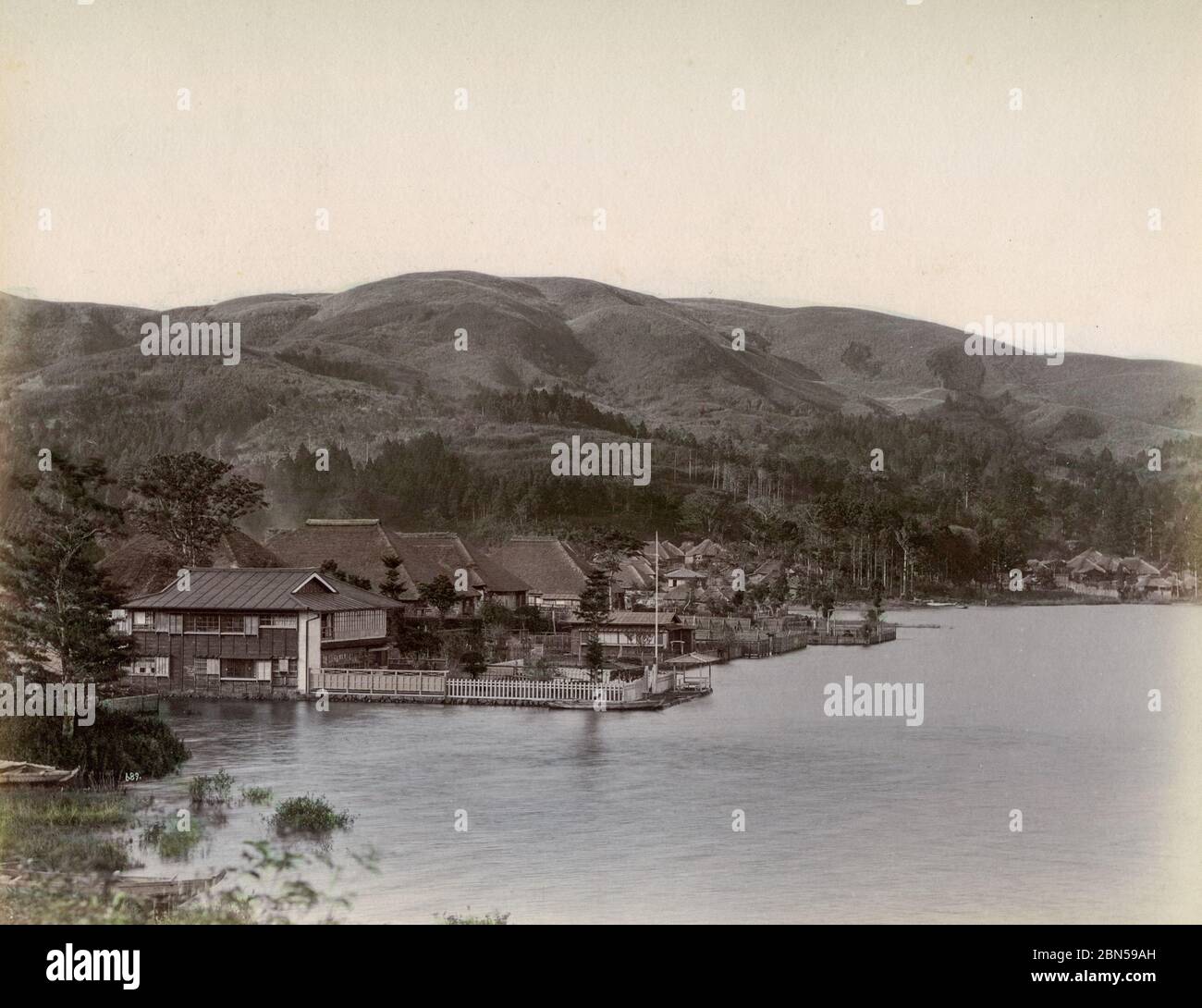 Hakone town, viewefd along the lake shore, Japan Stock Photo - Alamy