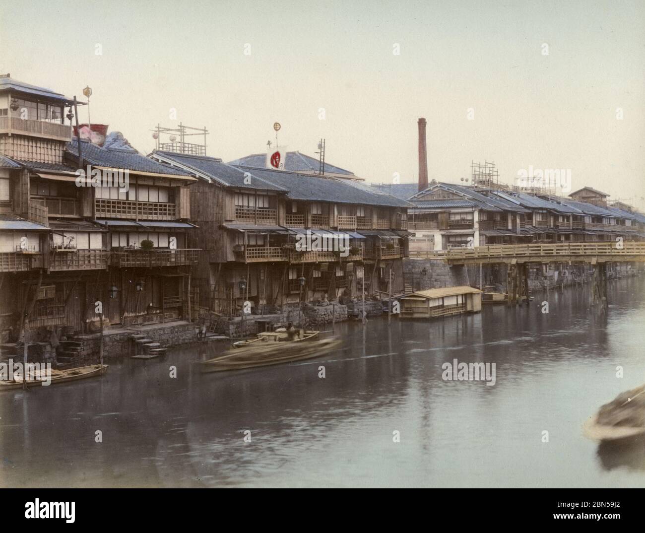 Waterfront view, Dotonbori, Osaka, Japan Stock Photo - Alamy