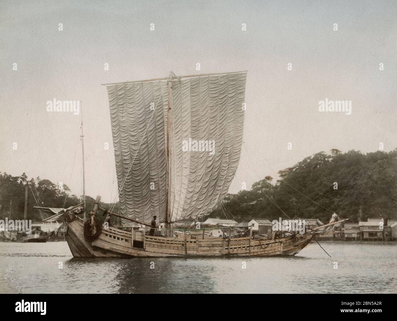 Large Japanese trading ship, junk Japan Stock Photo - Alamy