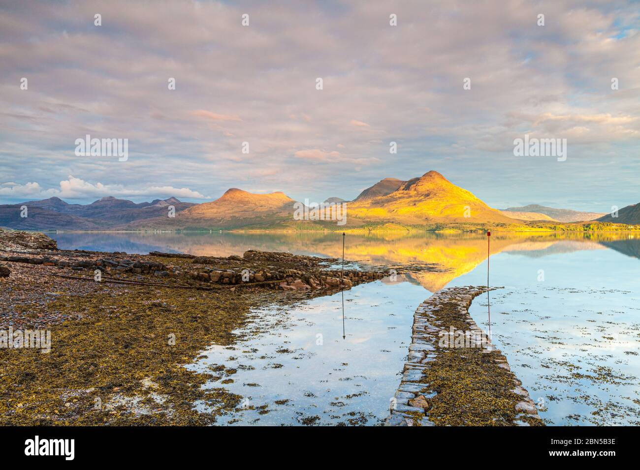 The remote crofting township of Inveralligin on the north shore of Loch ...