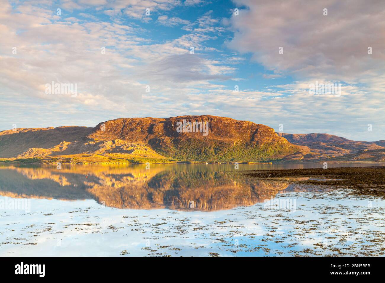The remote crofting township of Inveralligin on the north shore of Loch ...