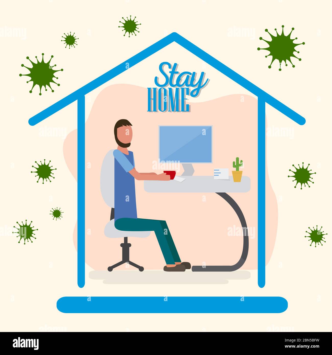Stay at home template Stock Vector Image & Art - Alamy