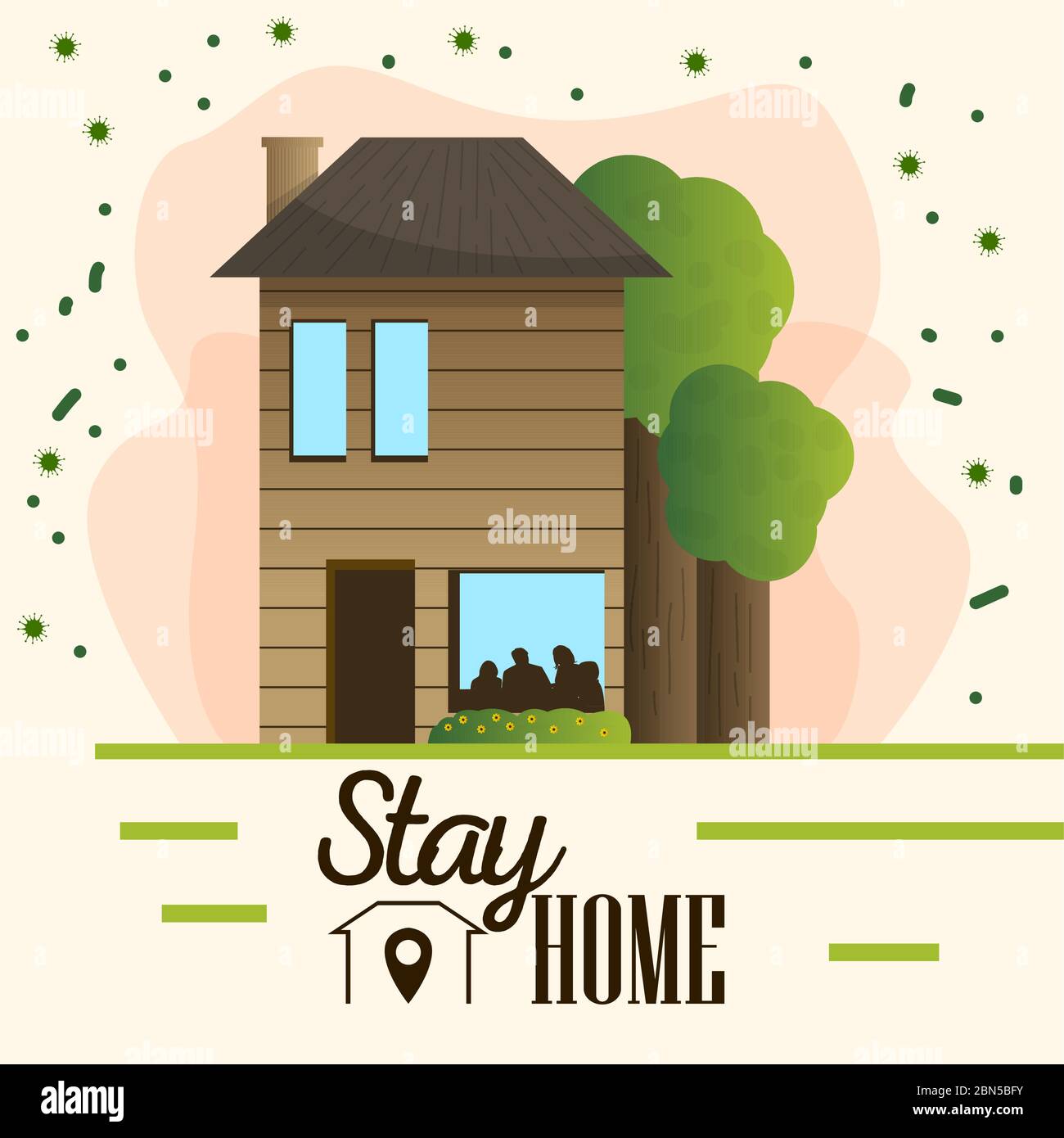Stay at home template Stock Vector Image & Art - Alamy