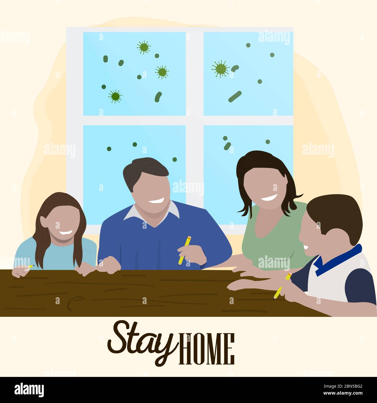 Stay at home template Stock Vector Image & Art - Alamy