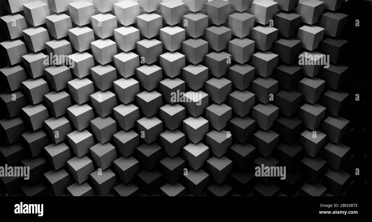 A lot of monochrome cubes. Technological solution. 3D illustration ...