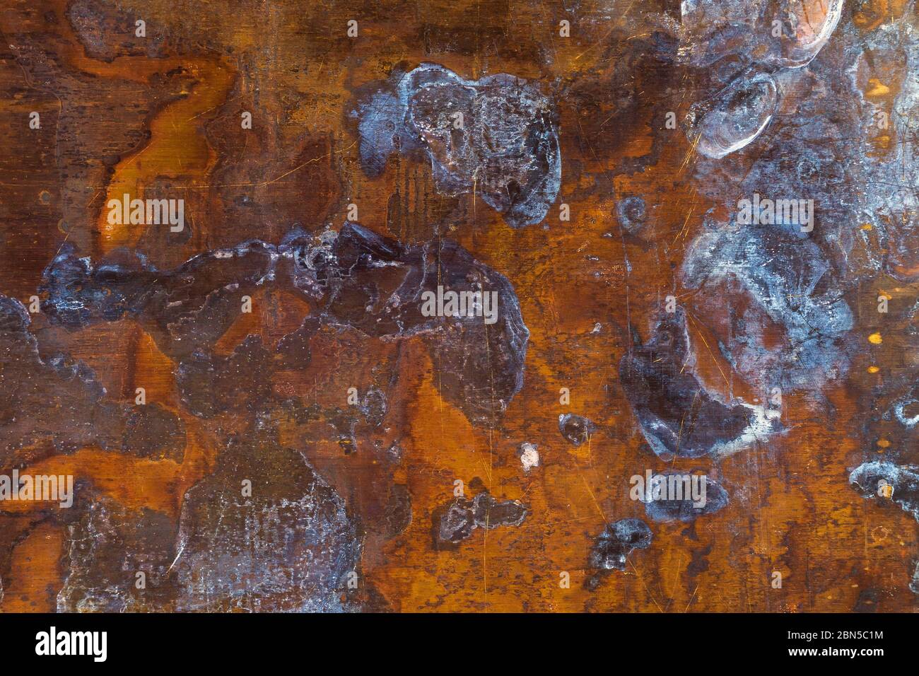 Copper or brass texture with white patina stains and spots Stock Photo ...