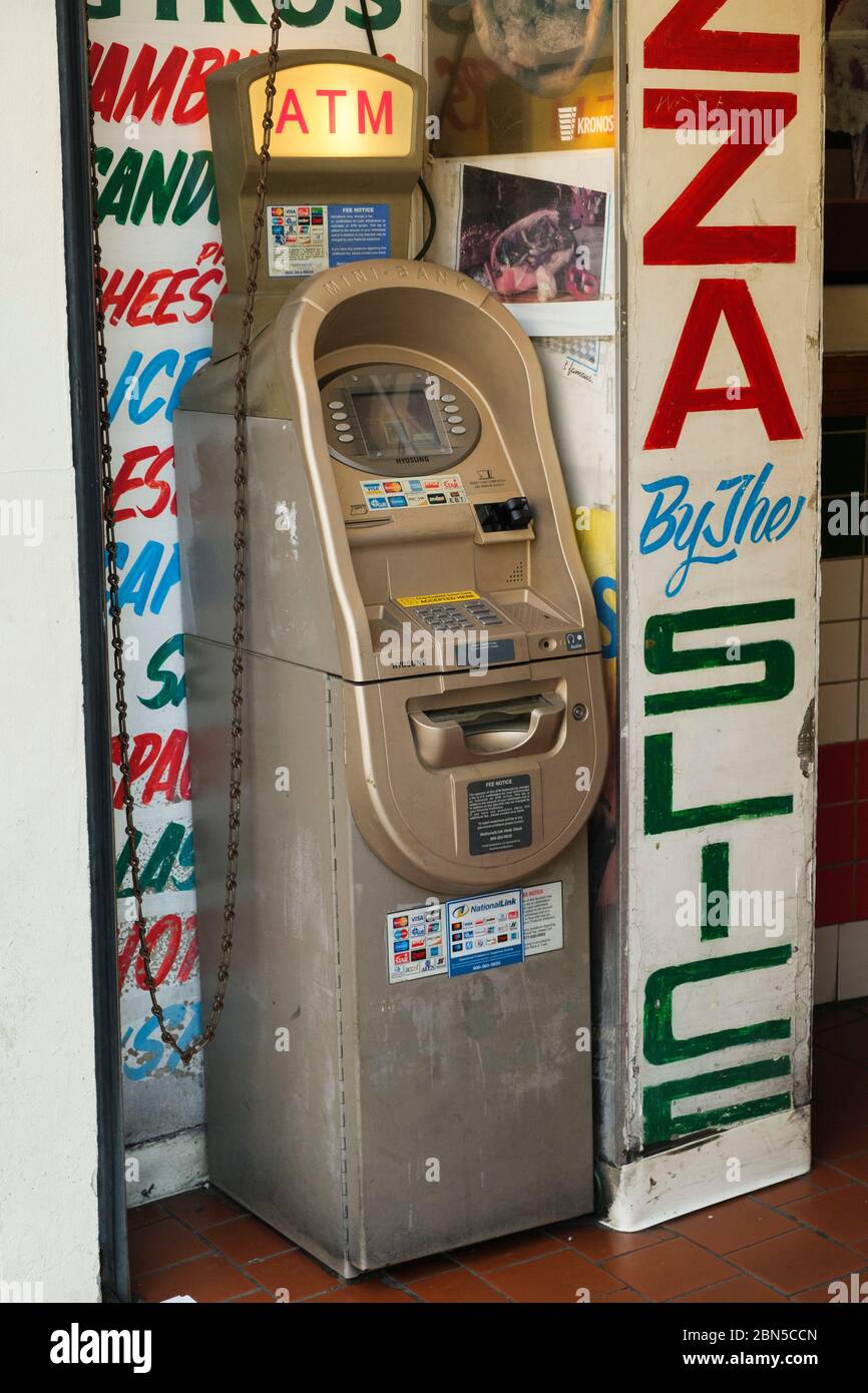 ATM machine, Hollywood Boulevard.Los Angeles, California, United States ...