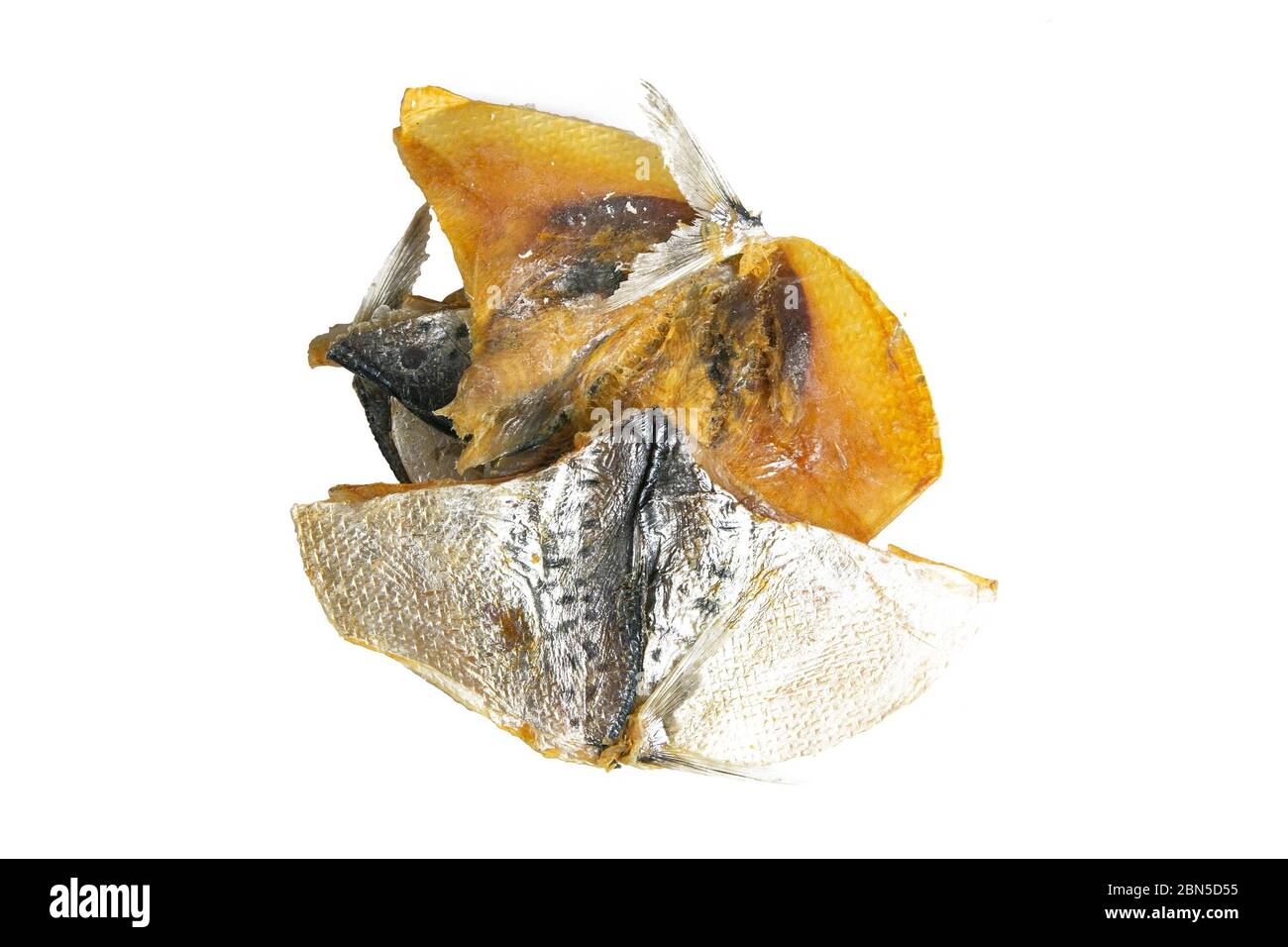 Dried bream in form butterfly isolated on white background. Snack Fish ...