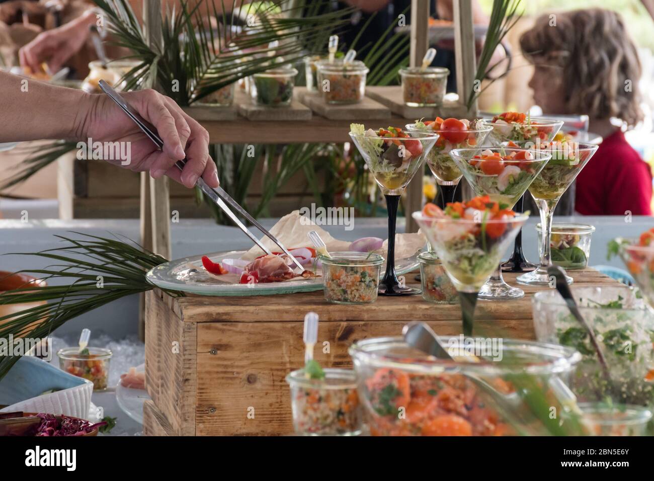 Luxury catering by the pool, food bloggers event, banquet, wedding ...