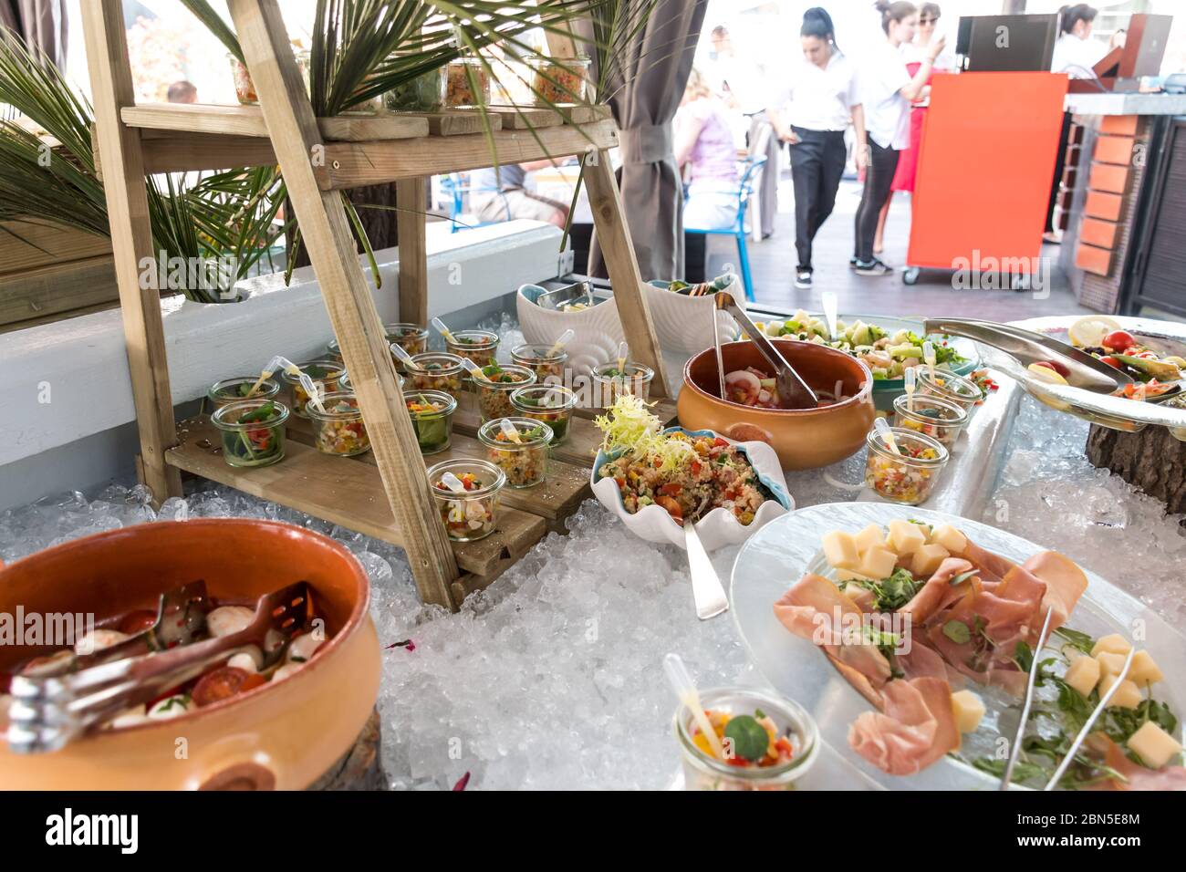 Luxury catering by the pool, food bloggers event, banquet, wedding ...