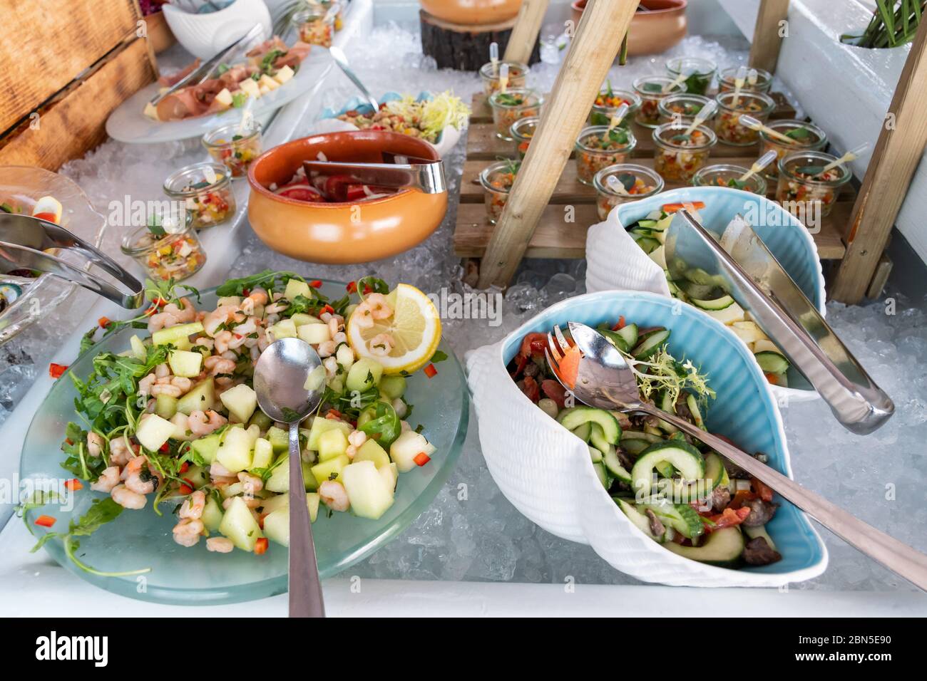Luxury catering by the pool, food bloggers event, banquet, wedding ...